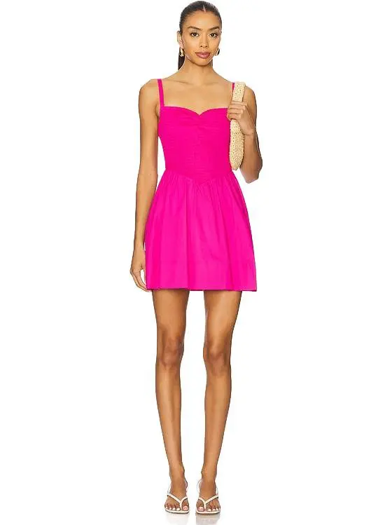 Show Me Your Mumu Dixie Mini Dress - Hot Pink Poplin