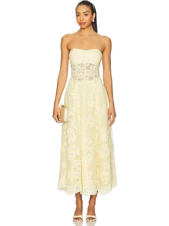 V. CHAPMAN Hazel Dress - Transparent Yellow Lace