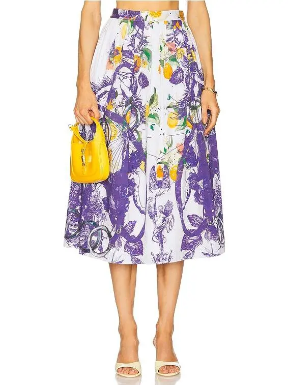 FALGUNI SHANE PEACOCK Gathered Skirt - Blue Tropical