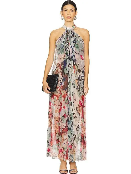 FALGUNI SHANE PEACOCK X Mock Neck Long Dress - Romantica