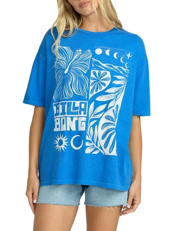 BILLABONG Oversize Cotton Graphic T-shirt - True Blue