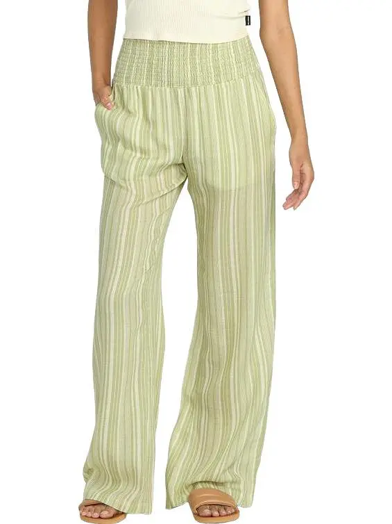 BILLABONG Striped Cotton Gauze Pants - Avocado