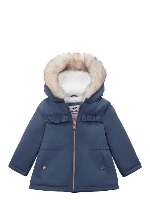 ROKKA&ROLLA Fleece Lined Parka - Sapphire Blue