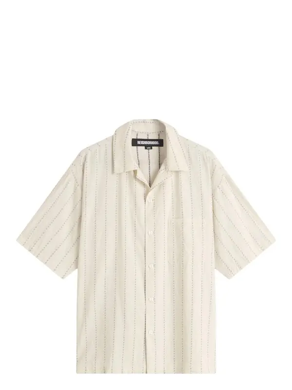 NEIGHBORHOOD Dobby Stripe Hawaiian Shirt - Ivory
