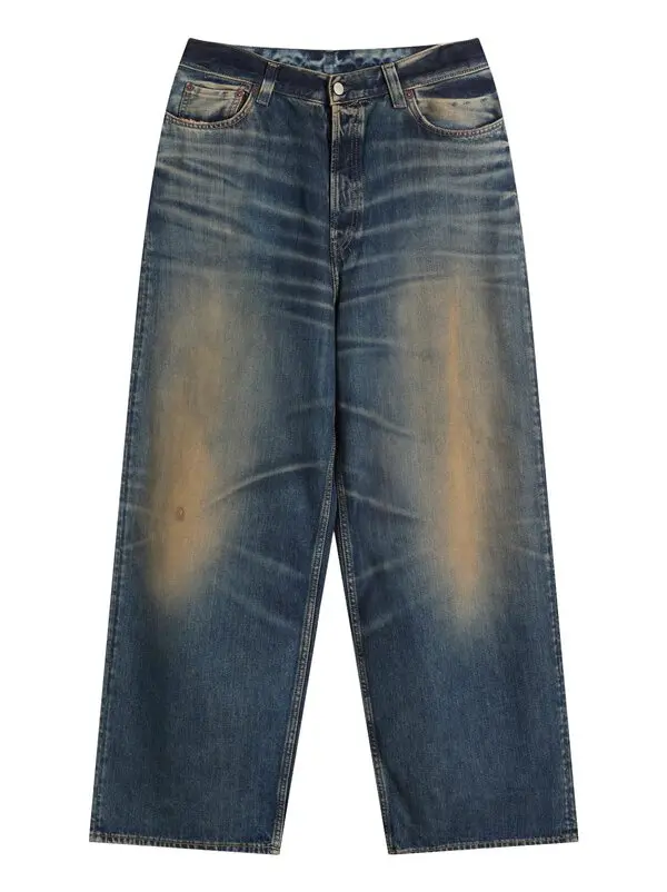 Acne Studios 2023 U Rocka Wash Loose Fit Jeans - Dark Blue