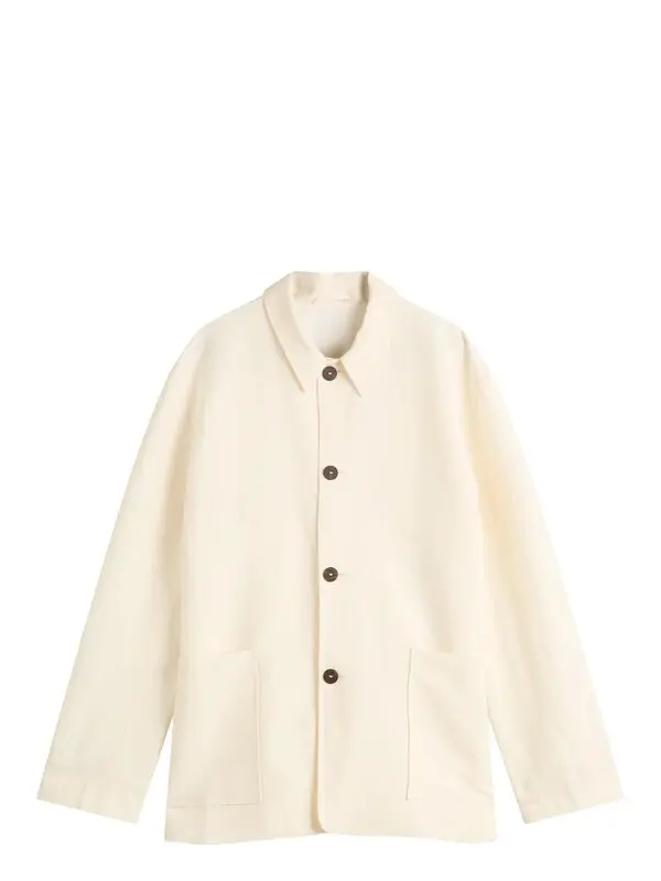 Studio Nicholson Cotton Linen Shirt Jacket - Parchment