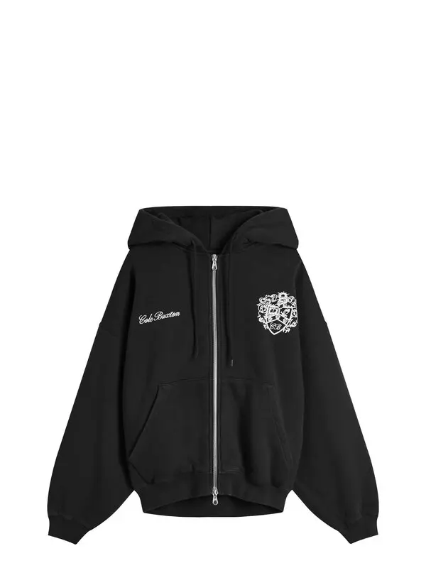 COLE BUXTON Collegiate Crest Zipped Hoodie - Black