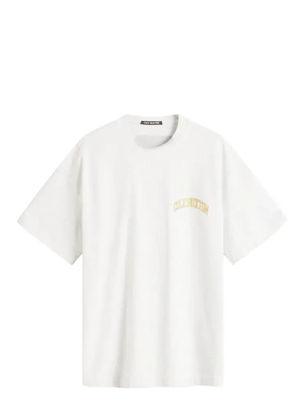 COLE BUXTON Yellow Arc T-shirt - Light Grey Marl