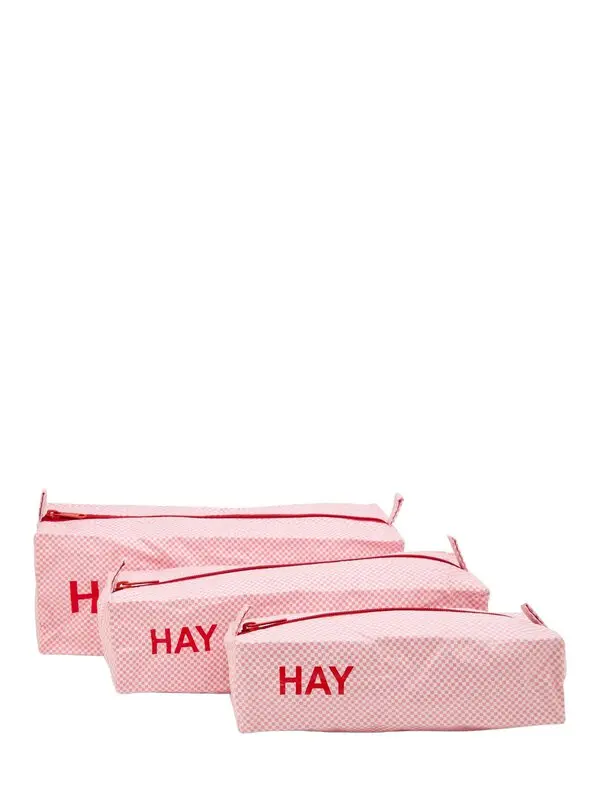 HAY Candy Mono Wash Bag Box Set Of 3 - Light Pink