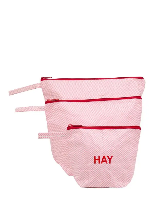 HAY Candy Mono Wash Bag Set Of 3 - Light Pink