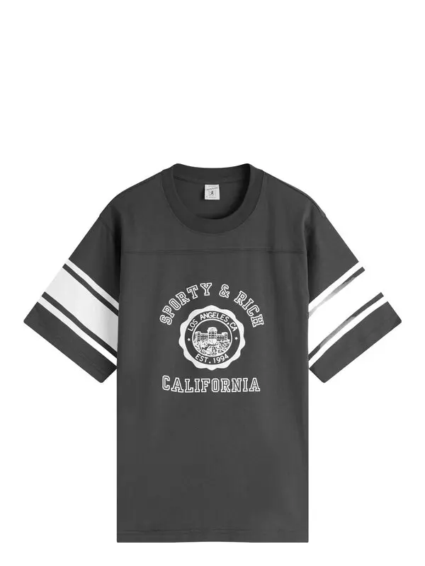 SPORTY & RICH California Emblem Rugby T-shirt - Faded Black