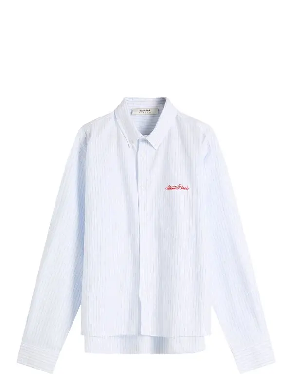 ABOUT:BLANK Oxford Script Shirt - White/blue