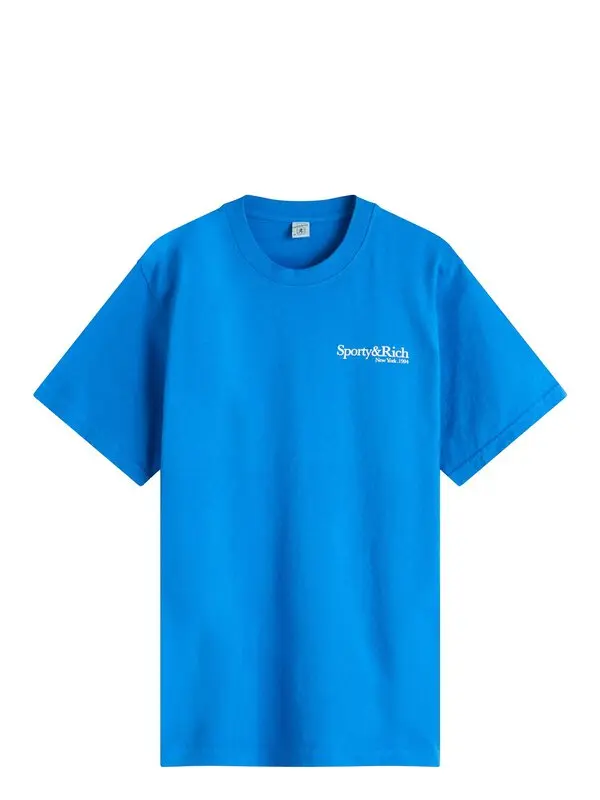 SPORTY & RICH Health Is Wealth T-shirt - Paris Blue