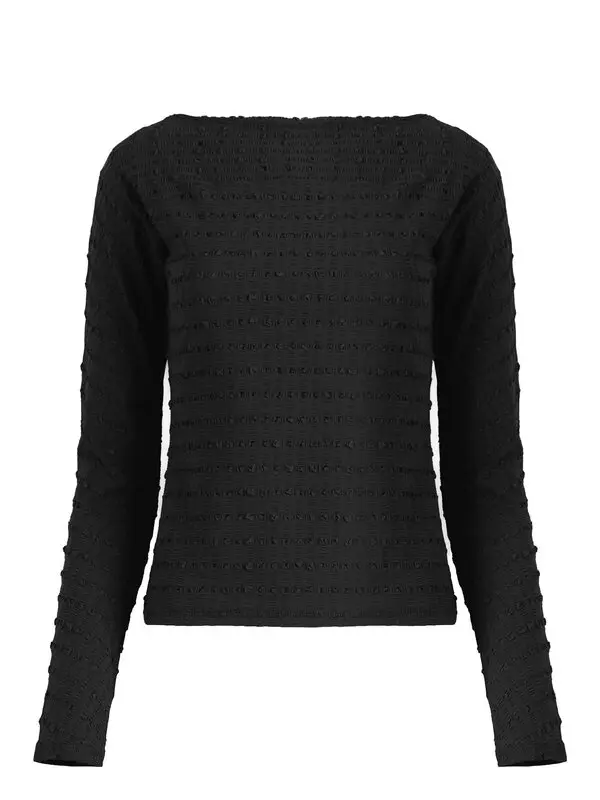 PEACHY DEN Cindy Long Sleeve Top - Black
