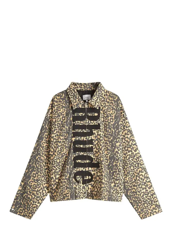 Rhude Leopard Print Work Jacket - Black/tan