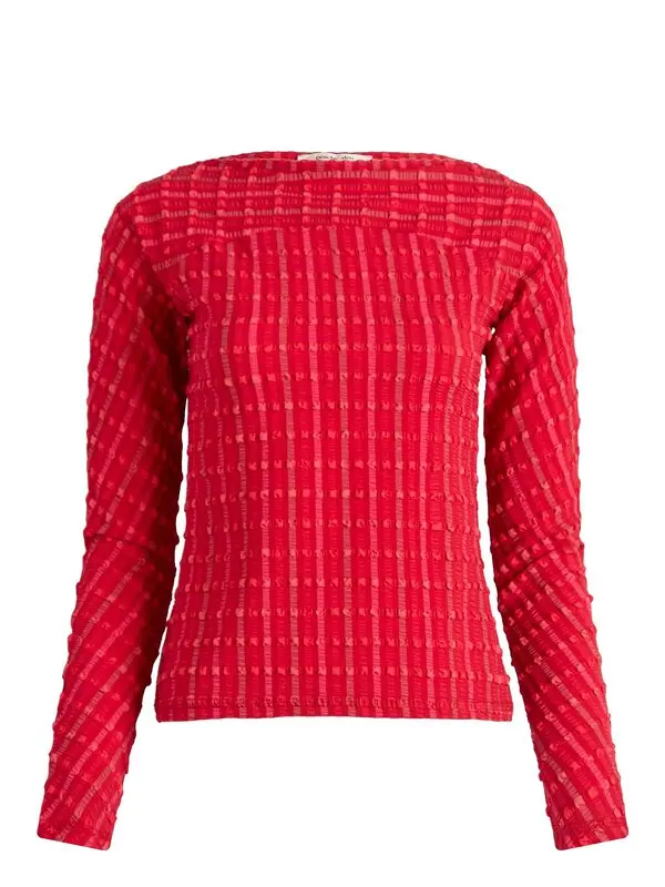 PEACHY DEN Cindy Long Sleeve Top - Lipstick