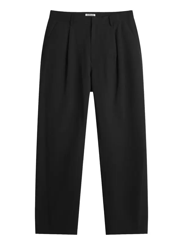 Auralee Light Cotton Wool Viyella Slacks - Black