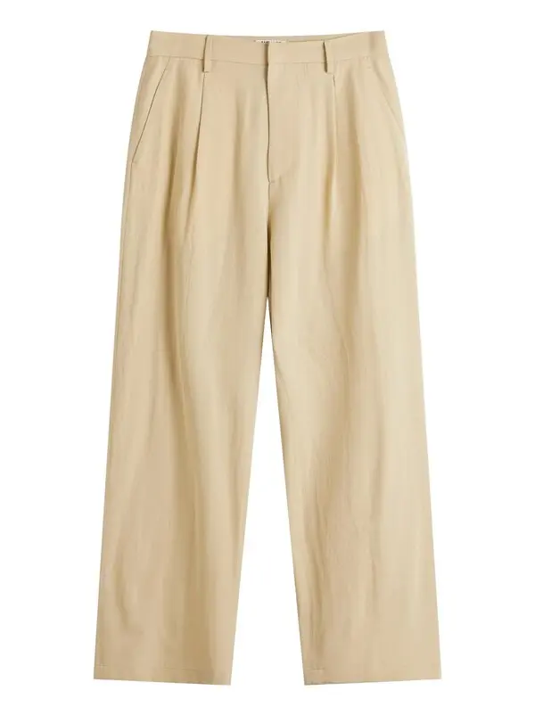 Auralee Light Cotton Wool Viyella Slacks - Light Khaki