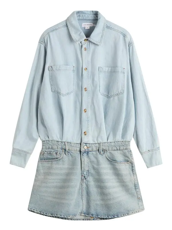 Good American Denim Shirt Dress - Indigo