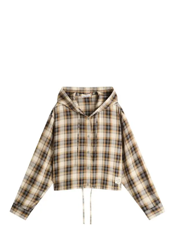 Acne Studios Relaxed Hooded Overshirt - Beige/black