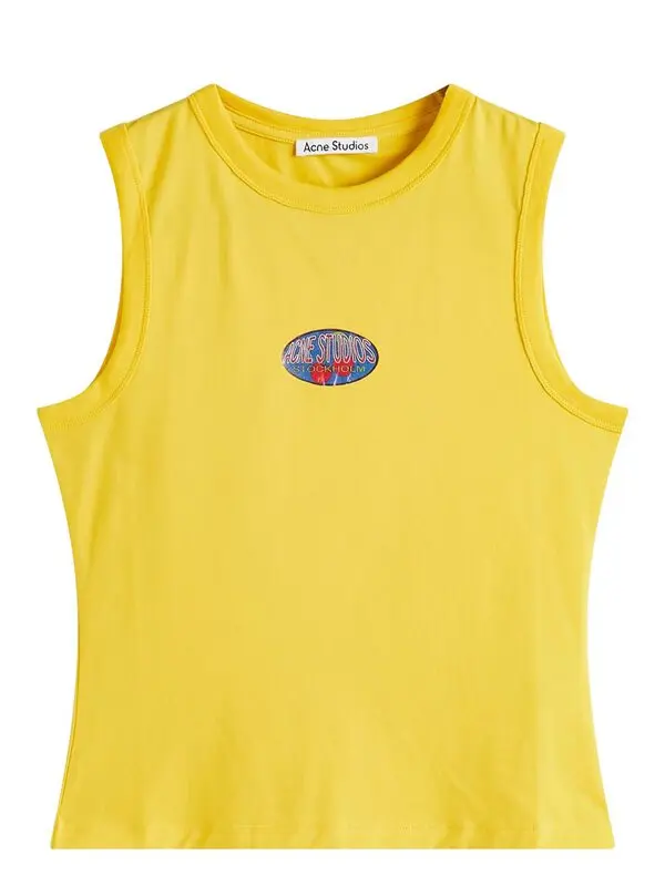 Acne Studios Sleeveless T-shirt With Seasonal Artwork - Bright Yellow