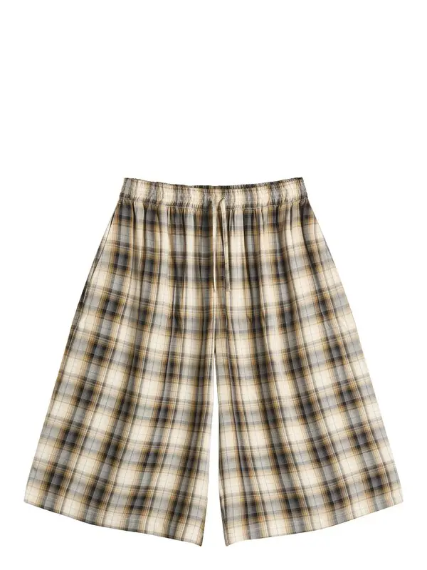 Acne Studios Check Pattern Shorts - Beige/black
