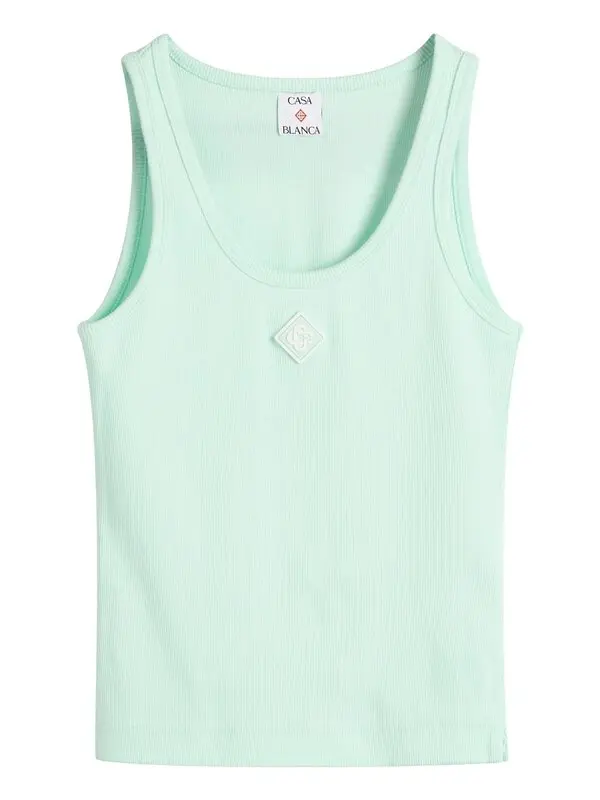 Casablanca Ribbed Tank Top - Mint