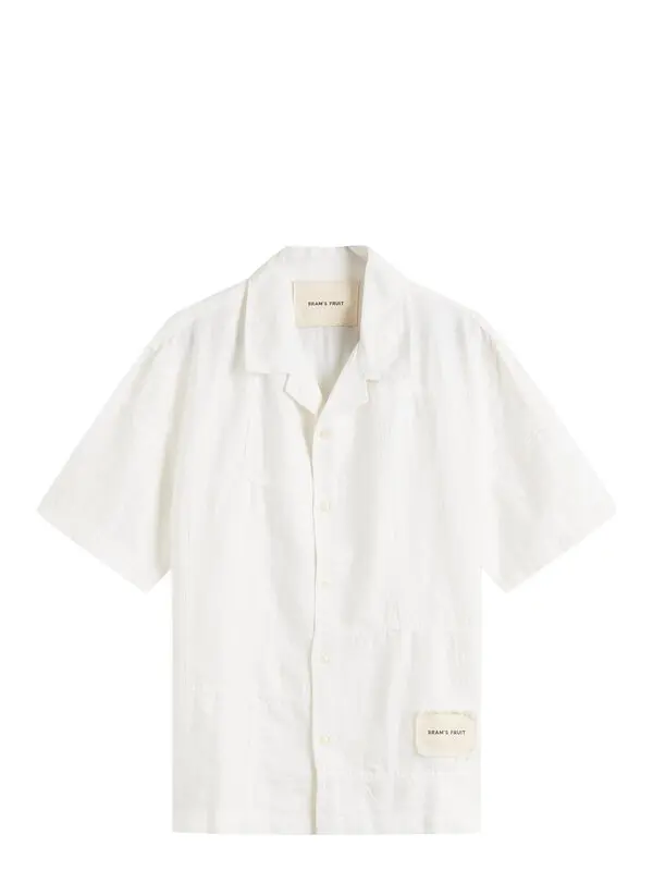 BRAM'S FRUIT Linen Repair Vacation Shirt - White