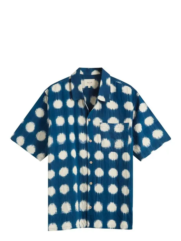 Folk Gabe Vacation Shirt - Indigo Ikat