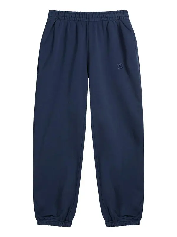 ANINE BING Karter Framed Monogram Sweatpants - Washed Navy