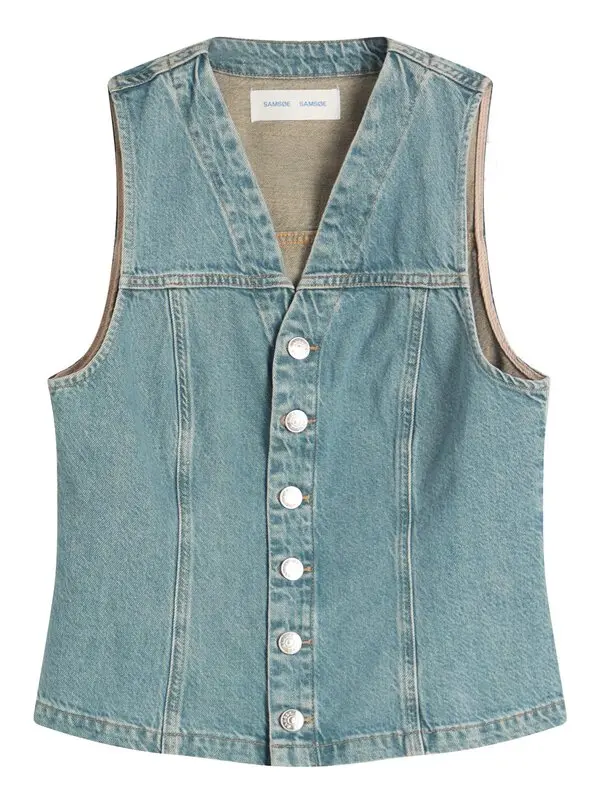 SAMSØE SAMSØE Sabeth Denim Vest - Caribbean Blue