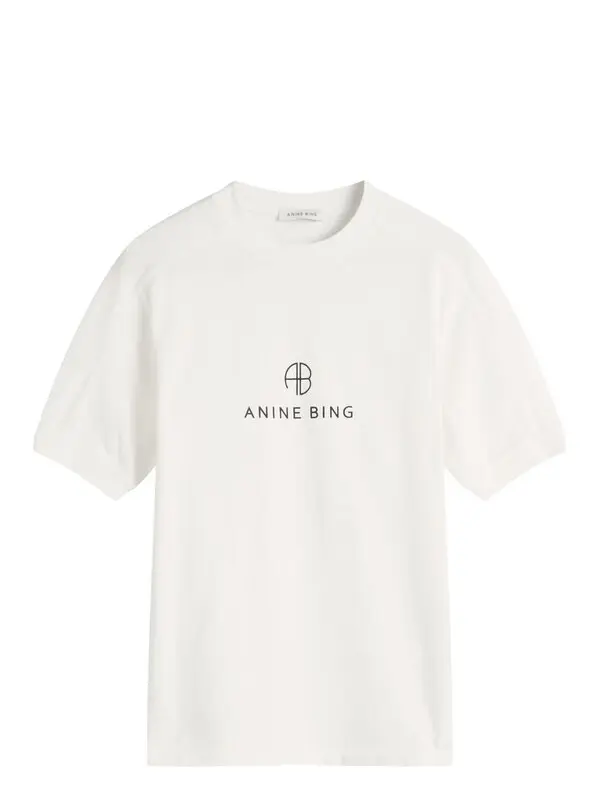ANINE BING Jaylin Monogram T-shirt - Ivory