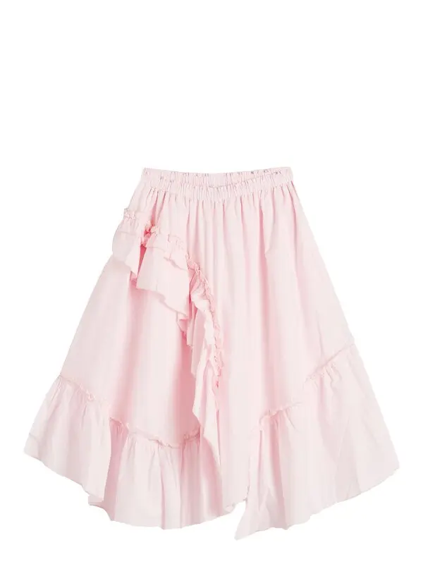 You Must Create Draped Midi Skirt - Light Pink