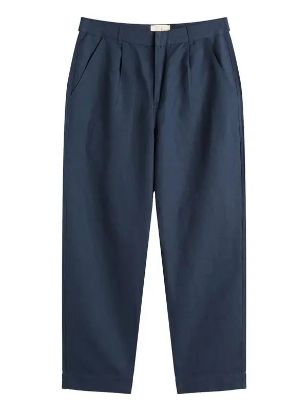 Folk Signal Pant - Navy Linen