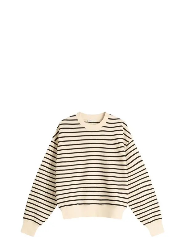 ANINE BING Dean Stripe Sweatshirt - Black Stripe French Terry