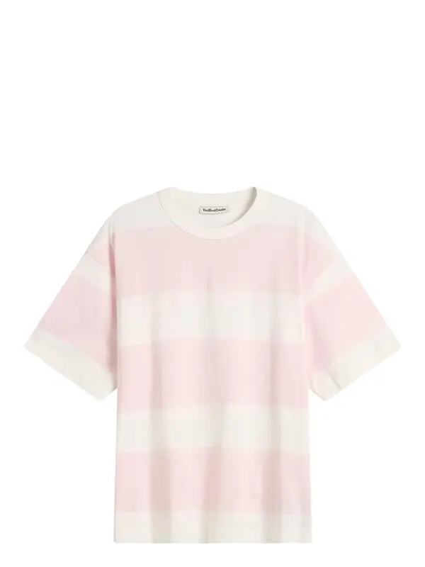 You Must Create Triple Stripe T-shirt - Light Pink/white