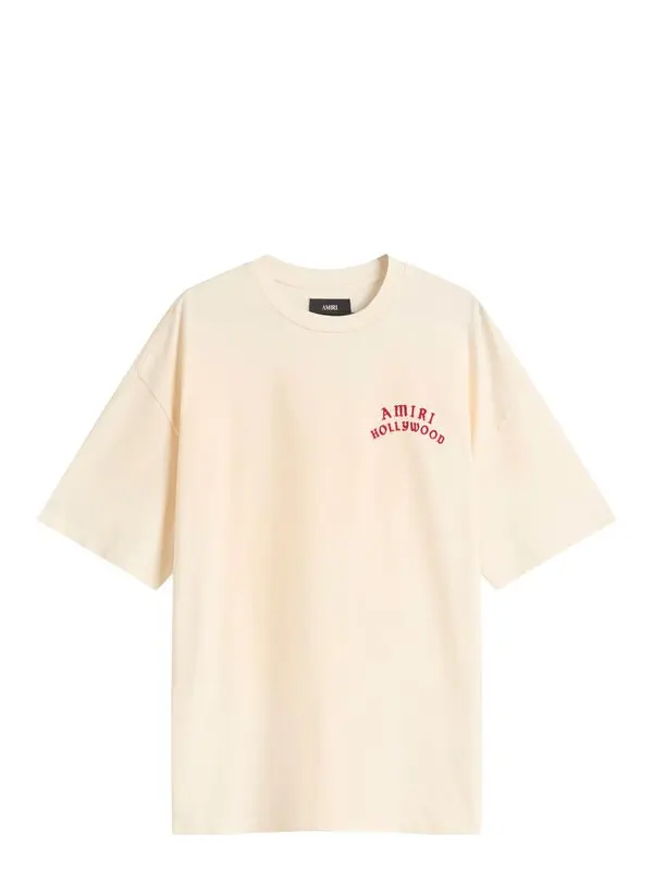 Amiri Hollywood Oversized T-shirt - Ivory Red