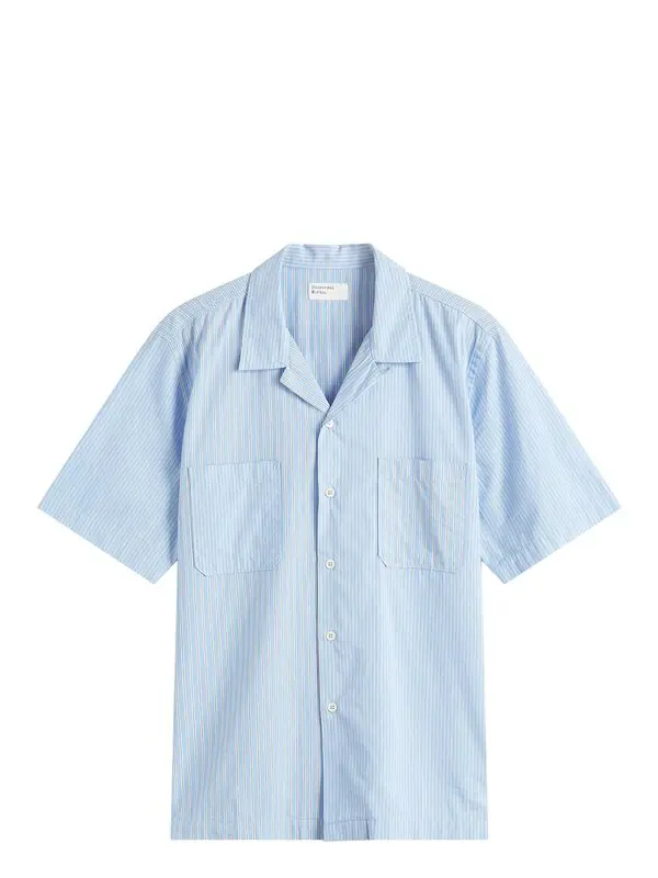 Universal Works Vila Stripes Sal Road Shirt - Blue