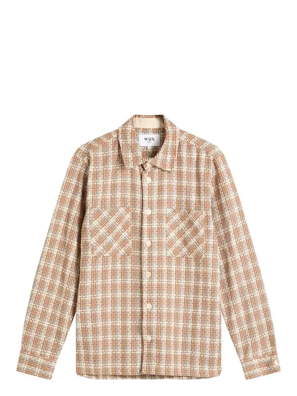 WAX LONDON Whiting Ladder Check Weave Overshirt - Tan/multi