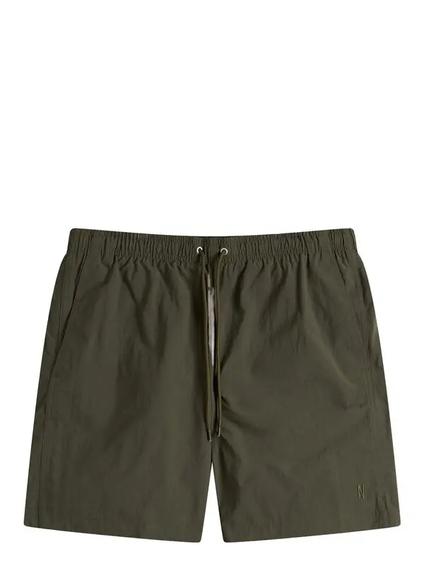 Norse Projects Hauge Recycled Nylon Swim Shorts - Black Olive
