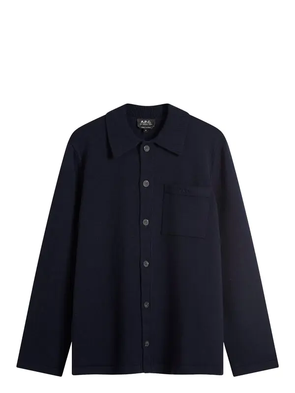 A.p.c. Matti Felted Wool Shirt Jacket - Dark Navy