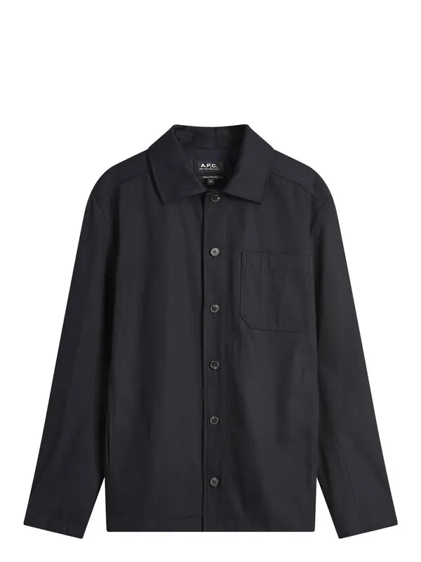 A.p.c. Jeffray Wool Gabardine Shirt Jacket - Marine