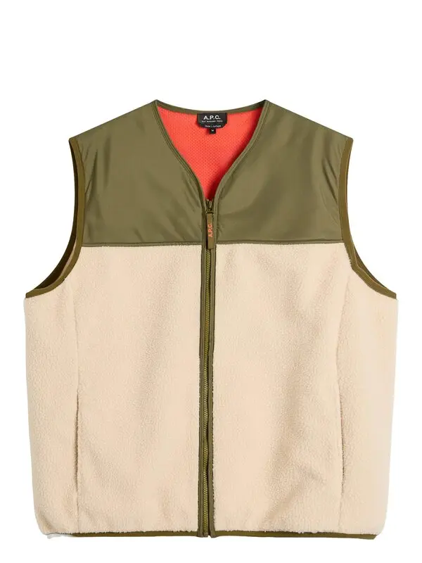 A.p.c. Marty Sherpa Fleece Gilet - Off White