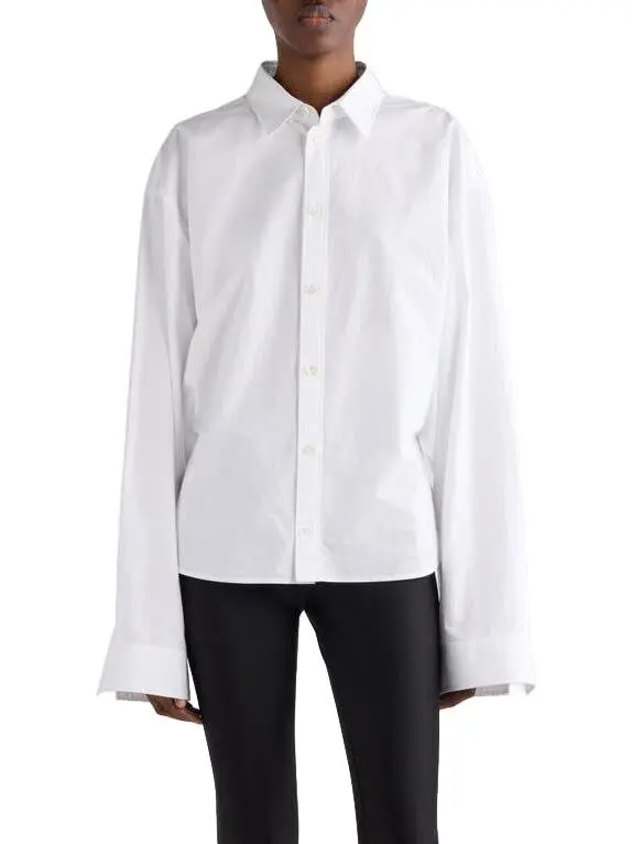 Balenciaga Semi-fitted Button-up Shirt - 9000 White