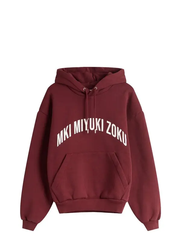 MKI MIYUKI ZOKU Arch Hoodie - Burgundy/white