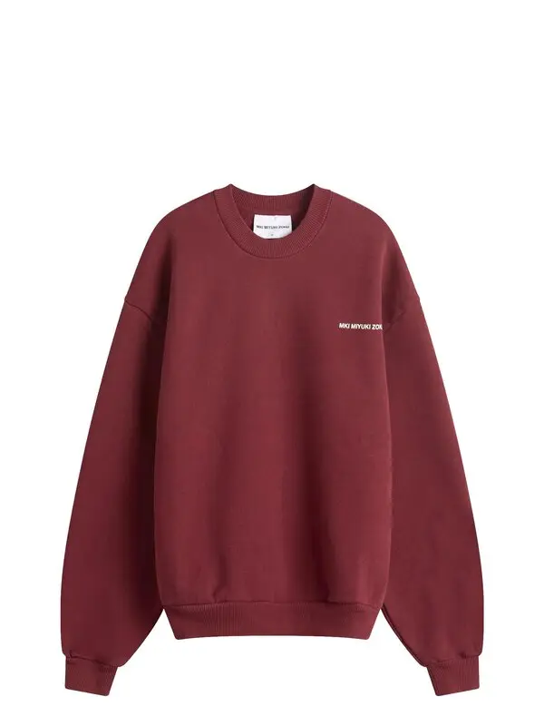 MKI MIYUKI ZOKU Uniform Crew Neck Sweatshirt - Burgundy/white