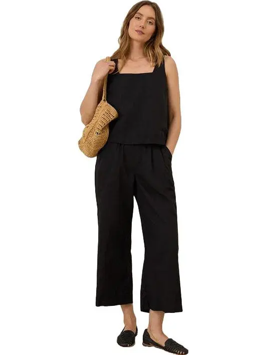 PACT Canopy Linen Pleated Trouser - Black