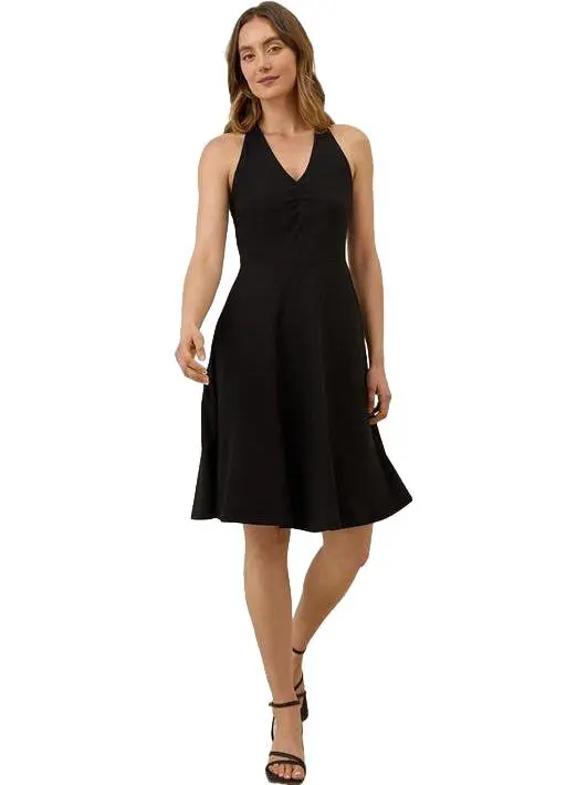 PACT Organic Cotton Fit & Flare Halter Dress - Black