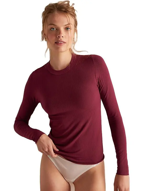 Free People So Soft Seamless Modal Long Sleeve - Dionysus