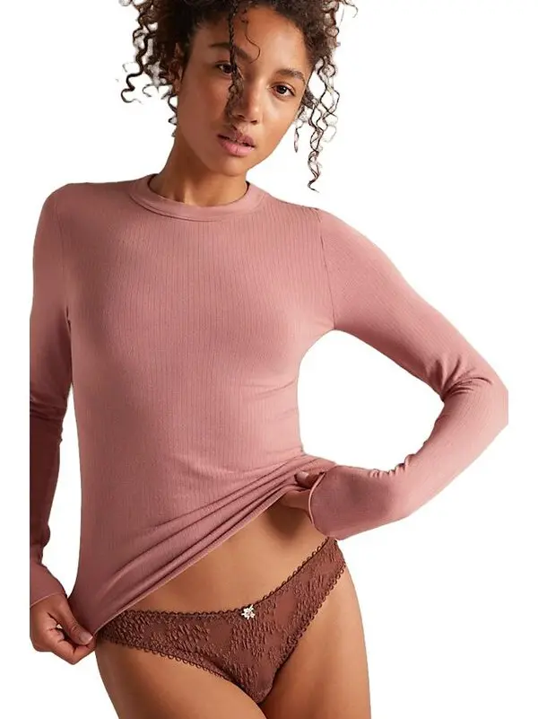 Free People So Soft Seamless Modal Long Sleeve - Rose Dawn